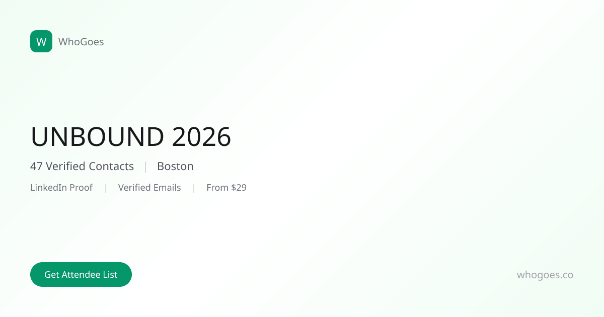 UNBOUND 2026 Attendee List — 46 Verified Contacts | WhoGoes